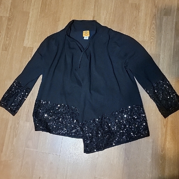 Ruby Rd. | Sweaters | Ruby Rd Black Open Cardigan With Sequin Details ...